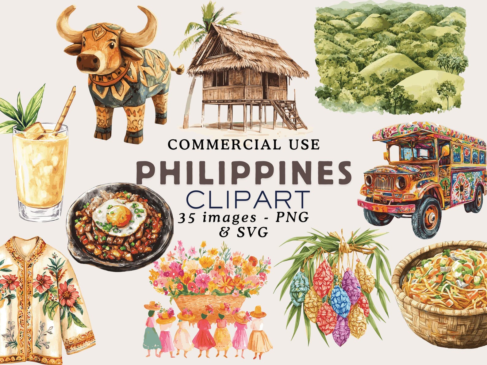 Philippines Clipart PNG Filipino Clipart Travel Clipart Filipino PNG ...