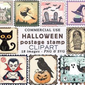 Cute Halloween Postage Stamp PNG Halloween Stamp PNG Sticker Postage ...