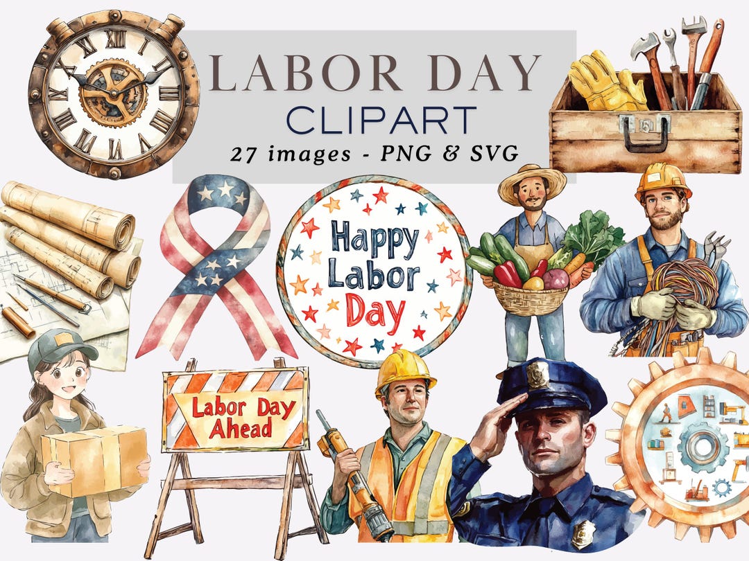 Happy Labor Day Clipart PNG Labor Day PNG Holiday Clipart PNG Patriotic ...