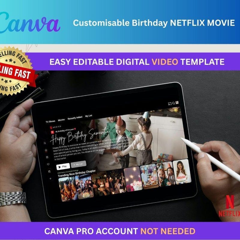 Netflix Party Template - Etsy