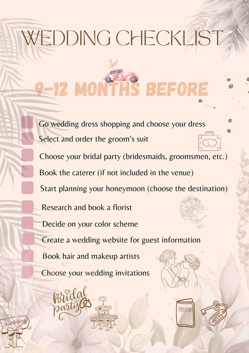 Ultimate Wedding Planner Printable | 100-step Wedding Checklist | Bride ...