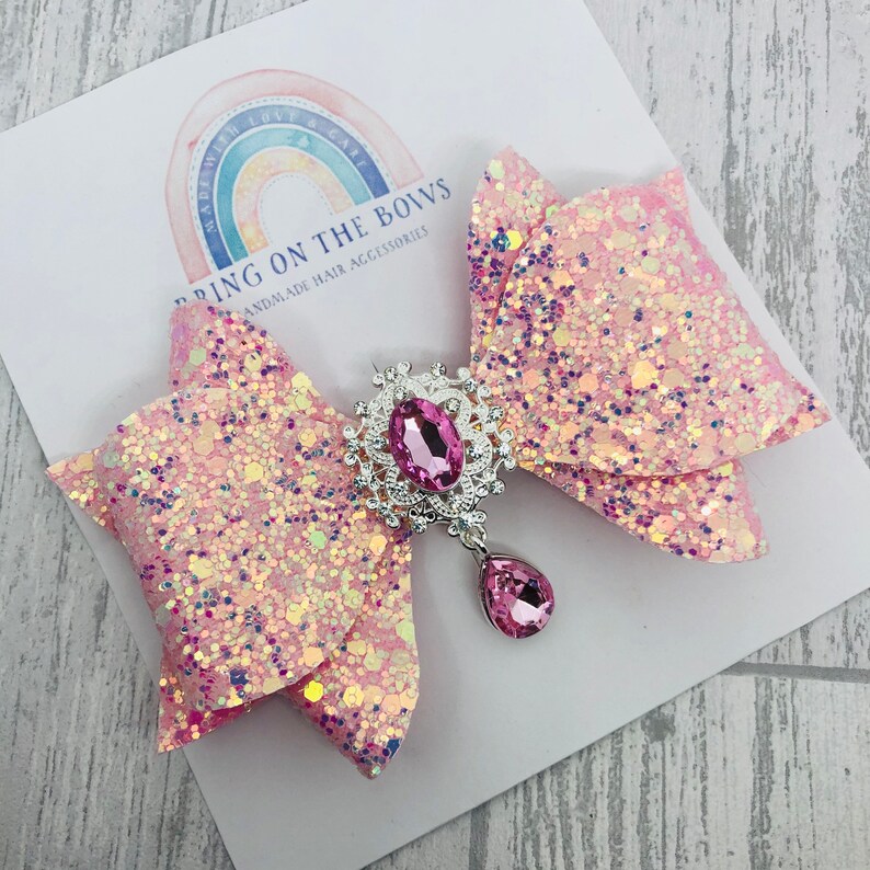 Candy Pink Glitter Bow Pink Hair Bow Baby Bow Girls Bow - Etsy