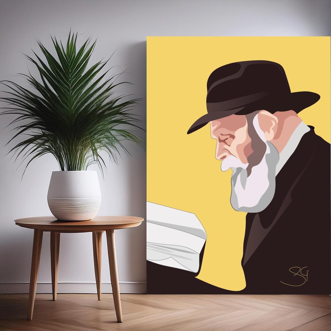 Rebbe Davening Vector Art Print - Etsy