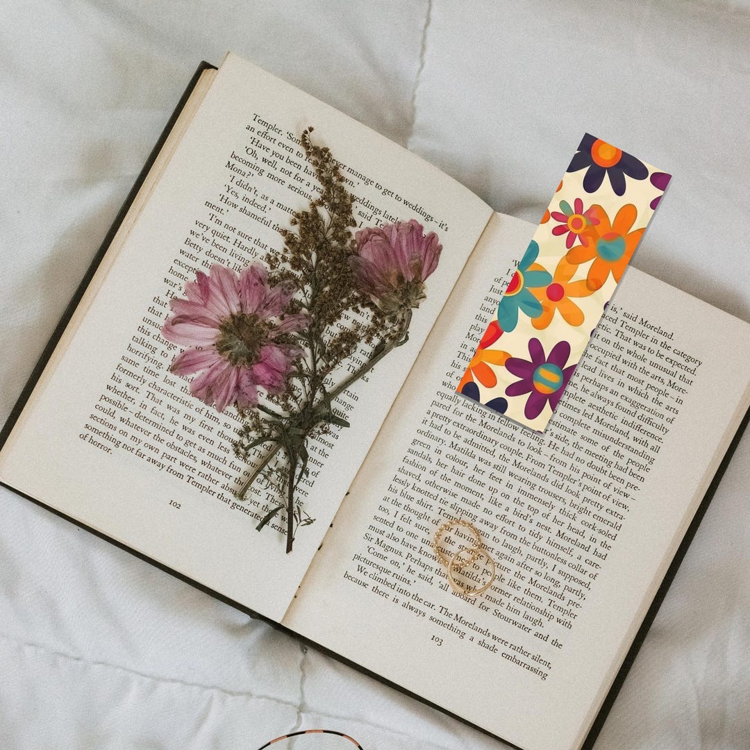 Retro Flower Pattern for Bookmark 2x6 - Etsy