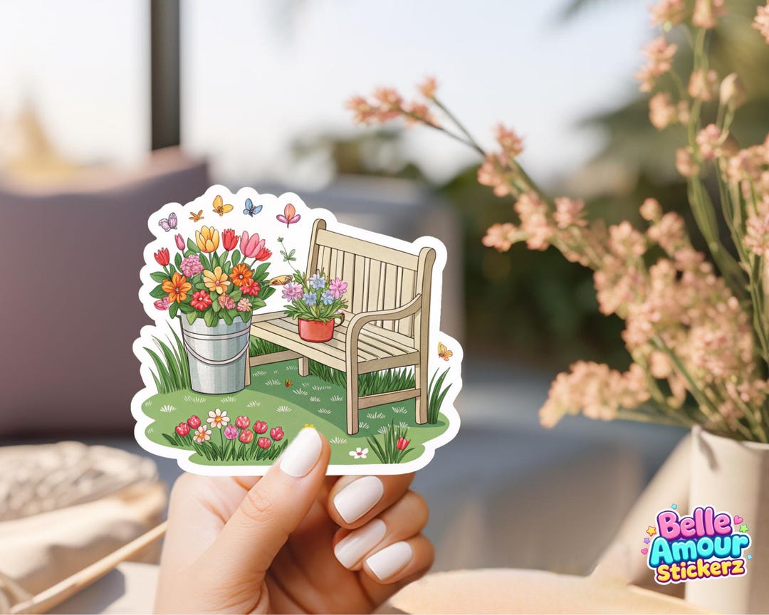 Cute Garden Bench Vinyl Decal 4in - Etsy