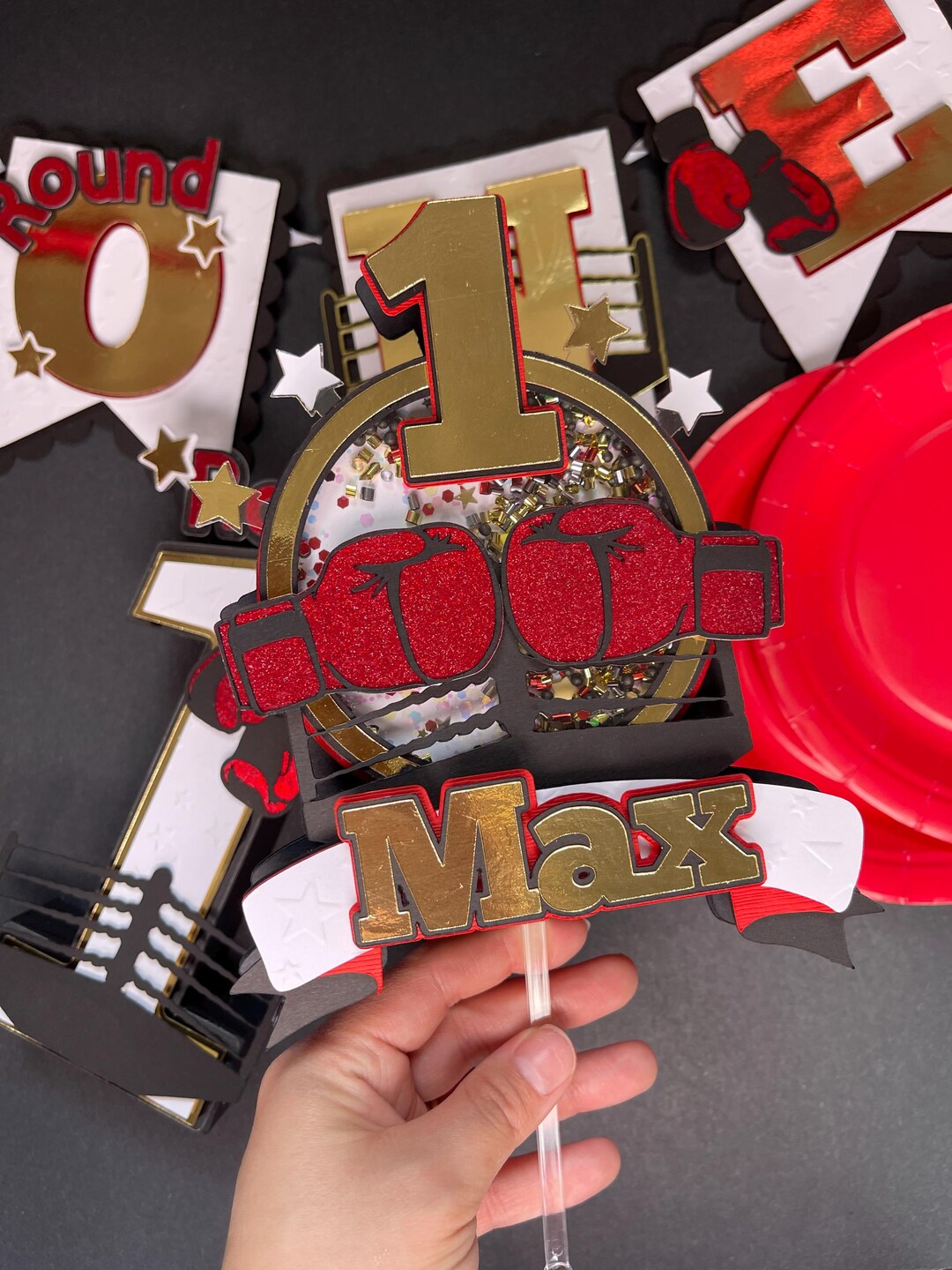 Round One Party Decor, Round One Party,boxing Birthday Party, Round One ...