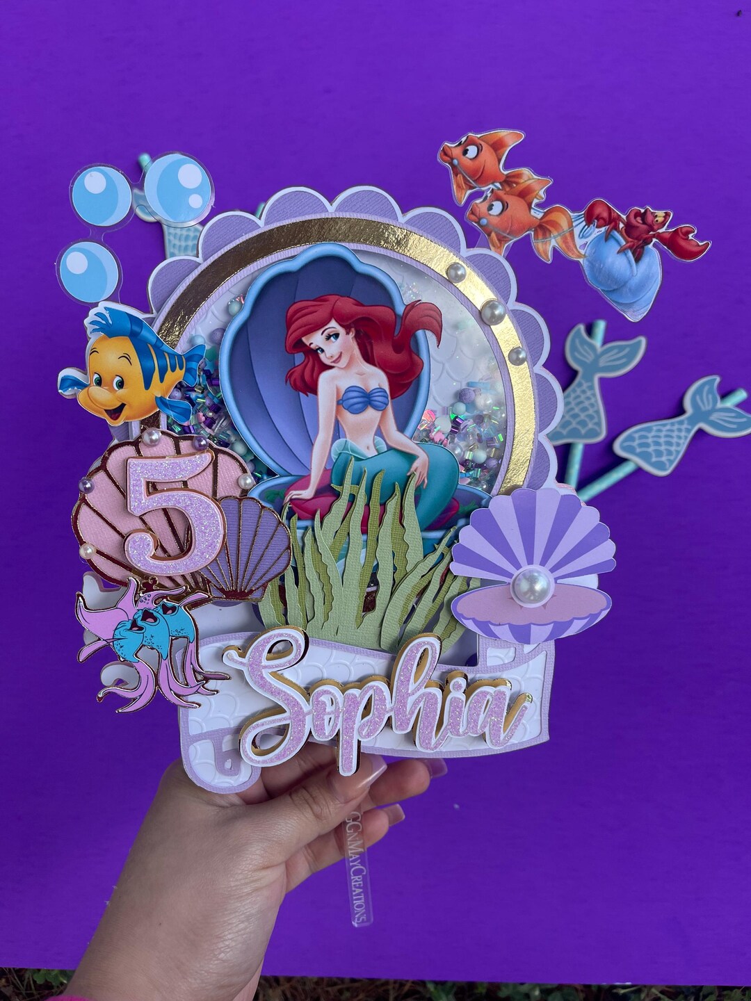 Little Mermaid Cake Topper, Under the Sea Topper, Mermaid Party Decor ...