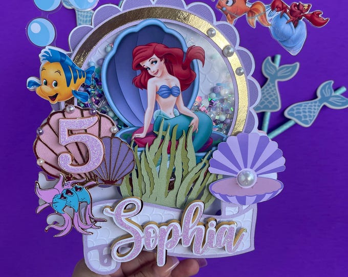 Little Mermaid Cake Topper, Under the Sea Topper, Mermaid Party Decor ...