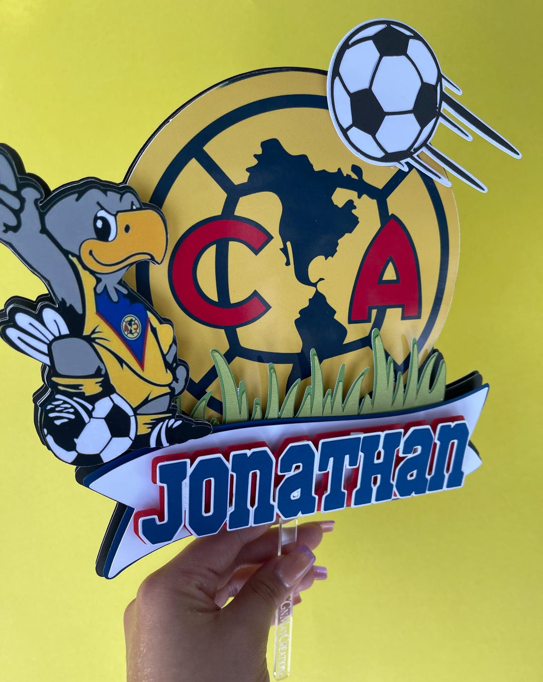 Soccer Cake Topper, Club America Party, Club America Cake Topper, Club ...
