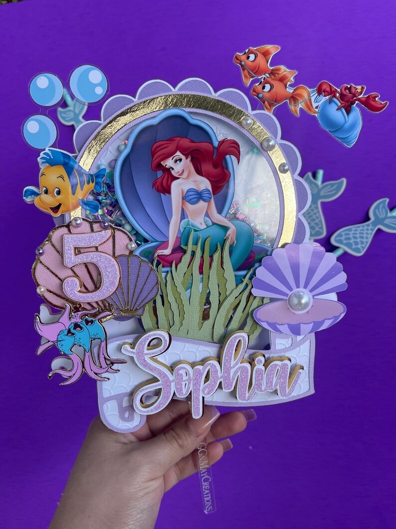 Little Mermaid Cake Topper, Under the Sea Topper, Mermaid Party Decor ...