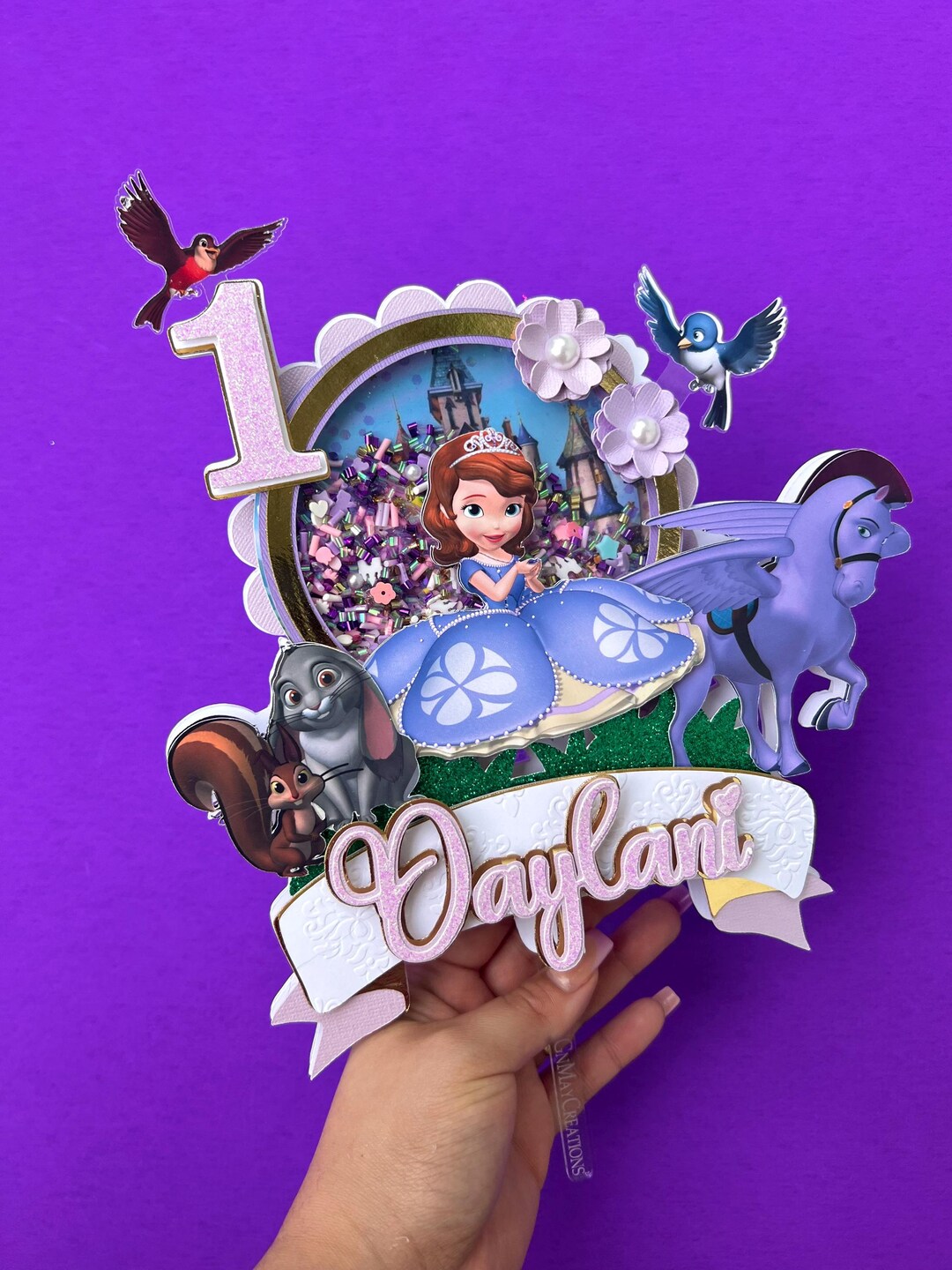 Sofia the First Cake Topper, Sofia the First Party Decor, Sofia the ...