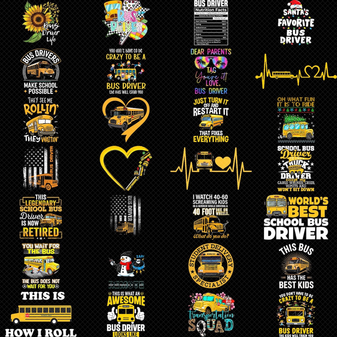 Bus Driver PNG Bundle School Bus Life Sublimation Designs ...