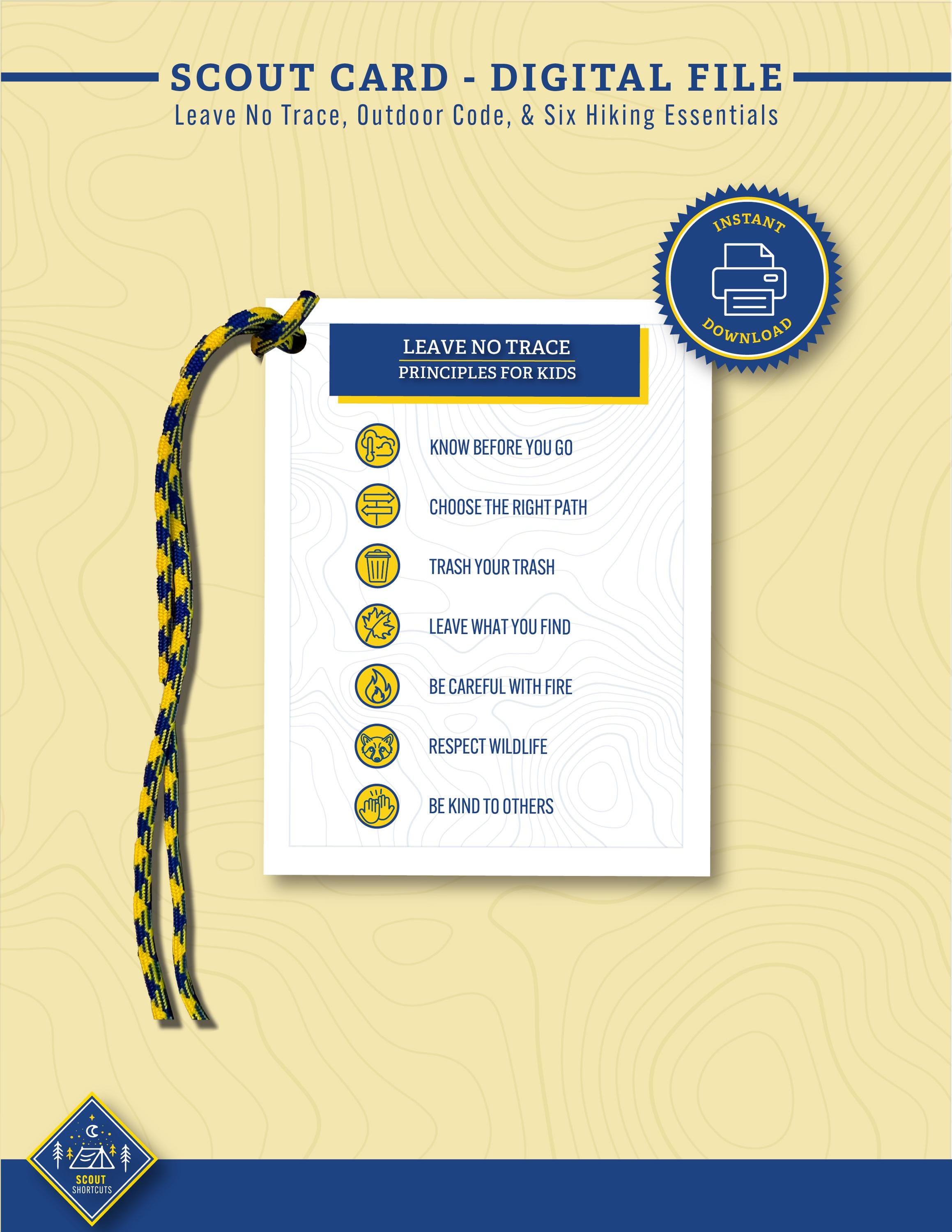 DIGITAL FILE for Outdoor Adventures Scout Card - Etsy
