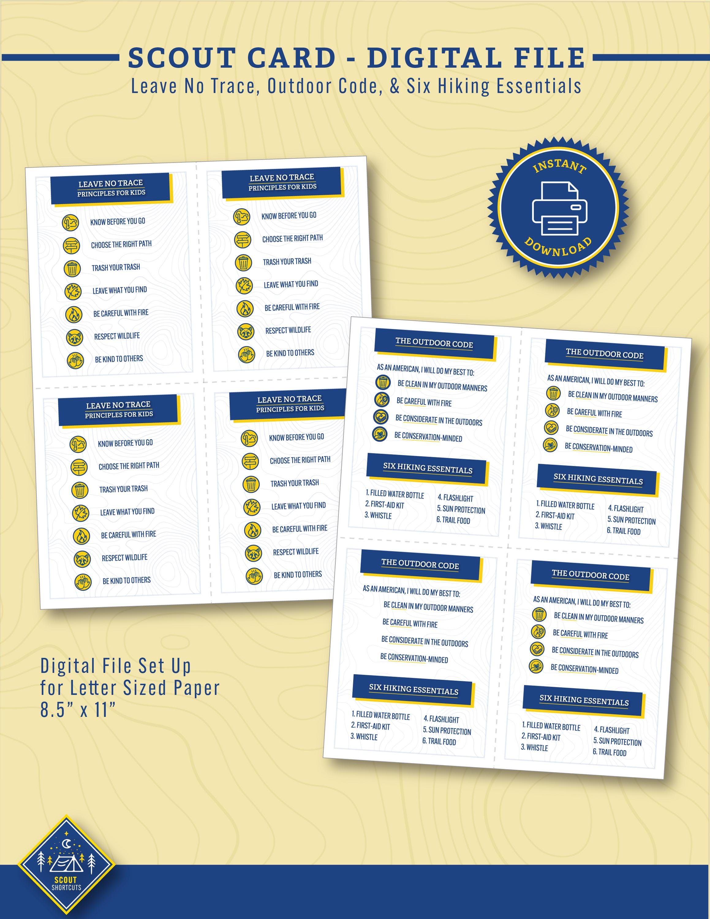 DIGITAL FILE for Outdoor Adventures Scout Card - Etsy
