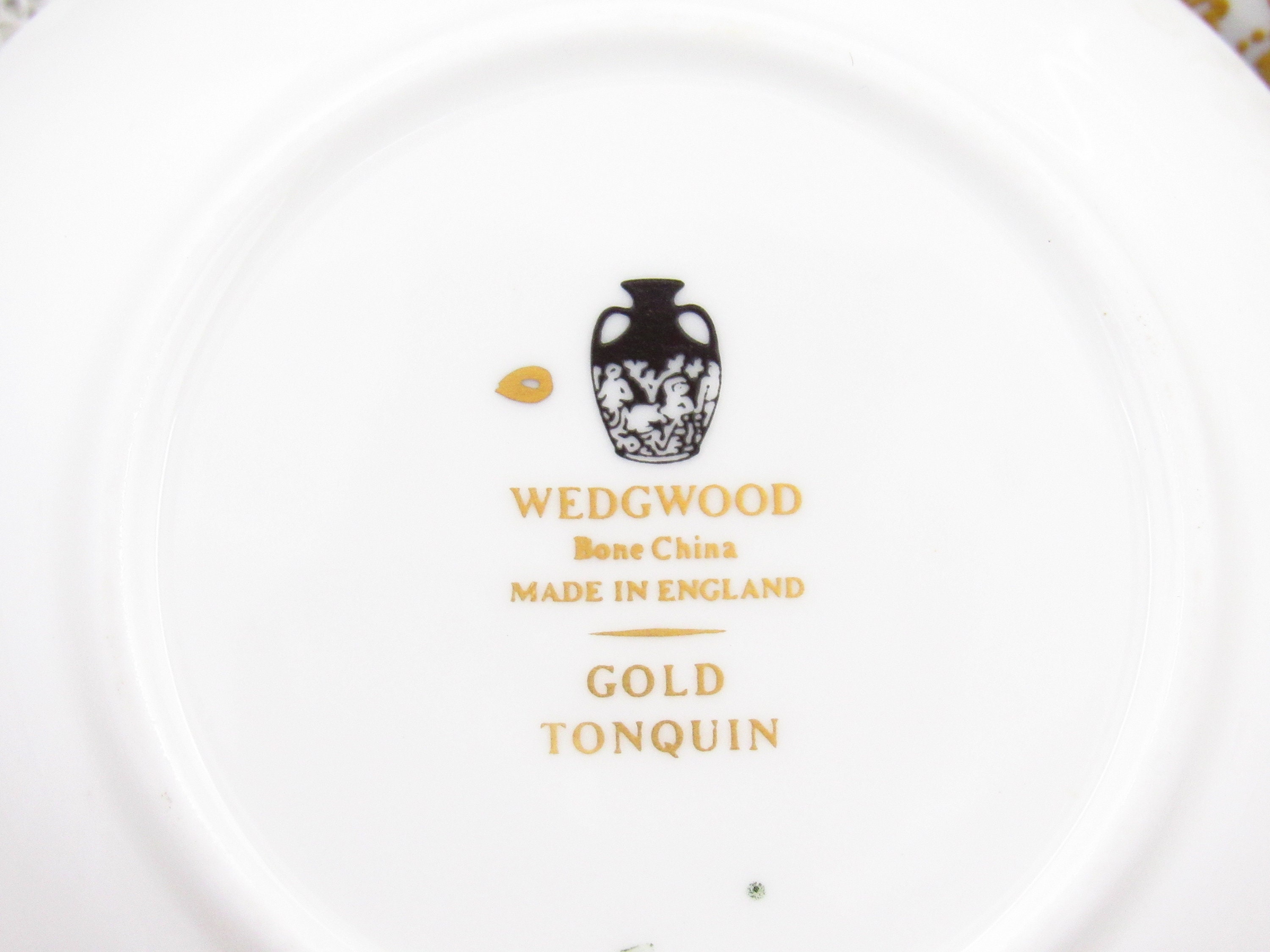Vintage Wedgwood Gold Tonquin Plate Trinket Dish English Bone - Etsy