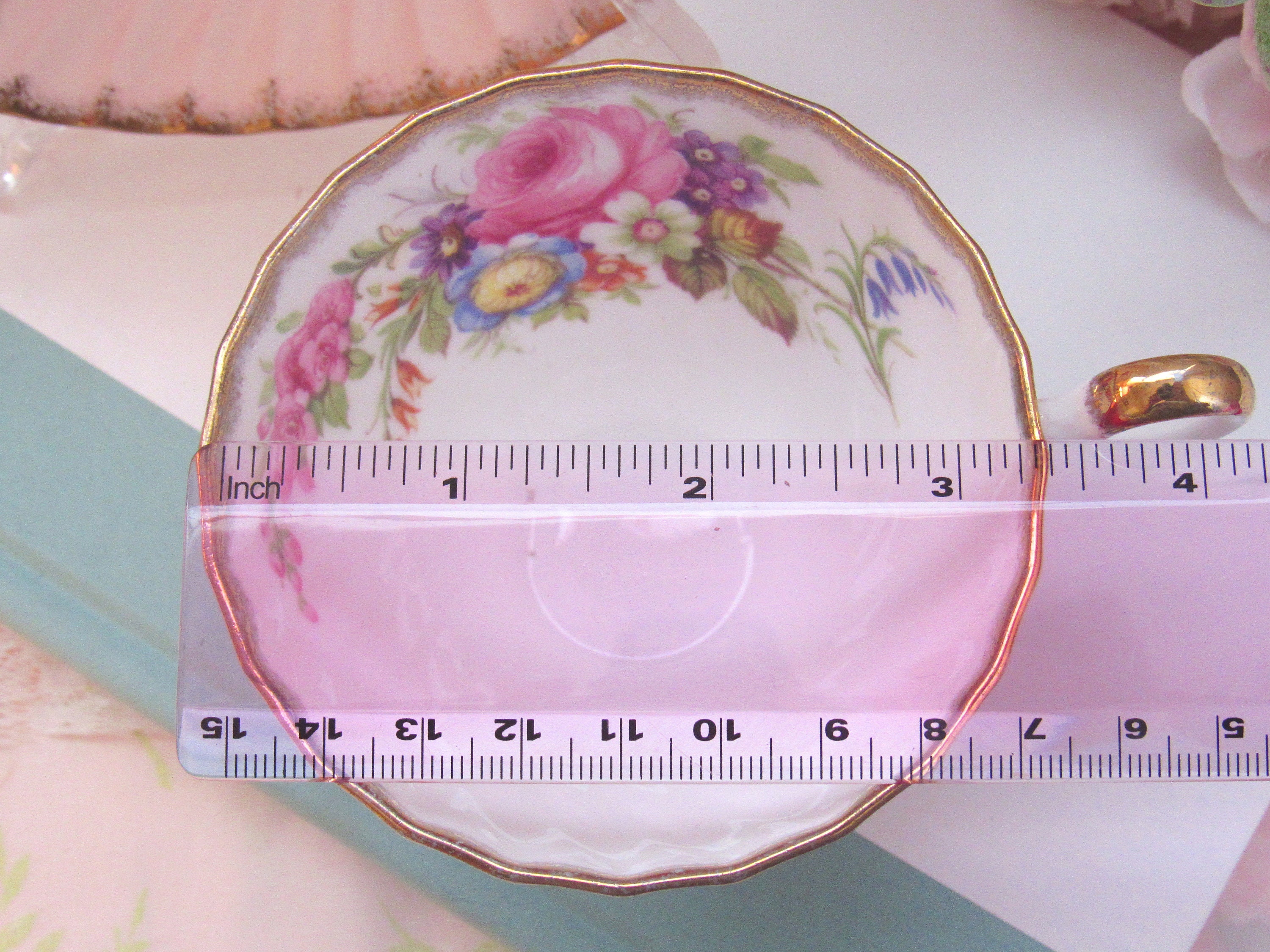 Vintage EB Foley Pink Swirl and Rose Floral Bouquet Bone China Teacup ...