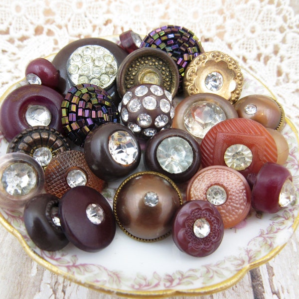 Rhinestone Buttons - Etsy