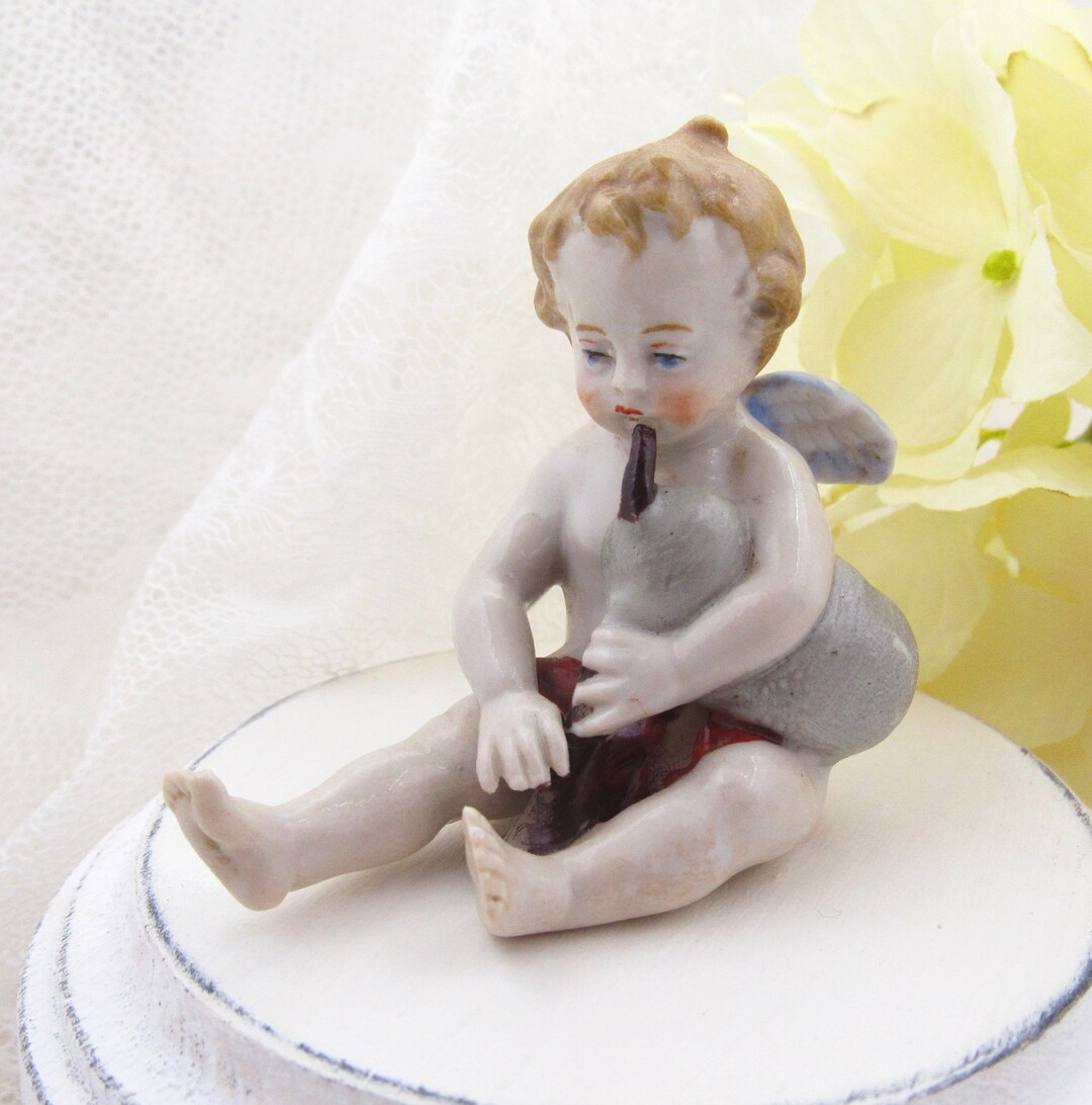 Vintage Kister Scheib Alsbach Cherub Musician Playing the Bag Pipes ...