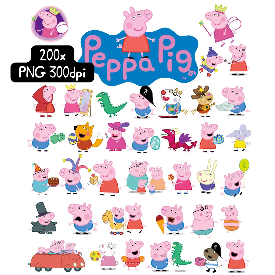 Peppa Pig Characters Png Clipart Instant Download - Etsy New Zealand