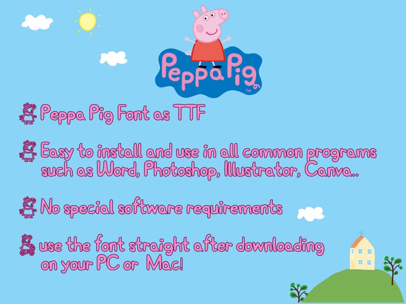 Peppa Pig Font Digital Download I Peppa Pig Birthday Font DIY - Etsy Canada