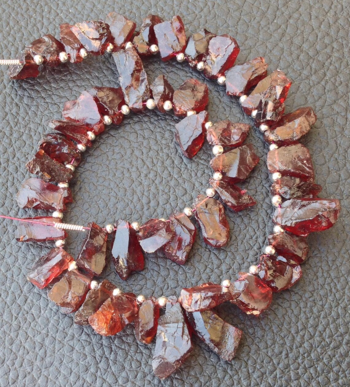 Brand New, Amazing GARNET Hammered Rock Nuggets Tip Drilled ,8-10mm ...