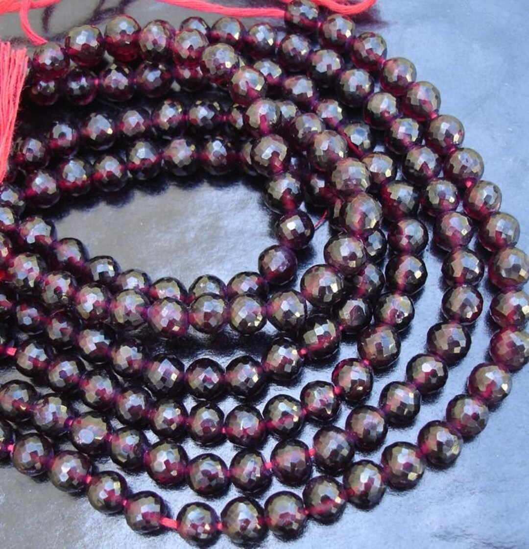 5mm Balls,superb-finest,garnet Micro Faceted Round Balls Beads,full 16 ...