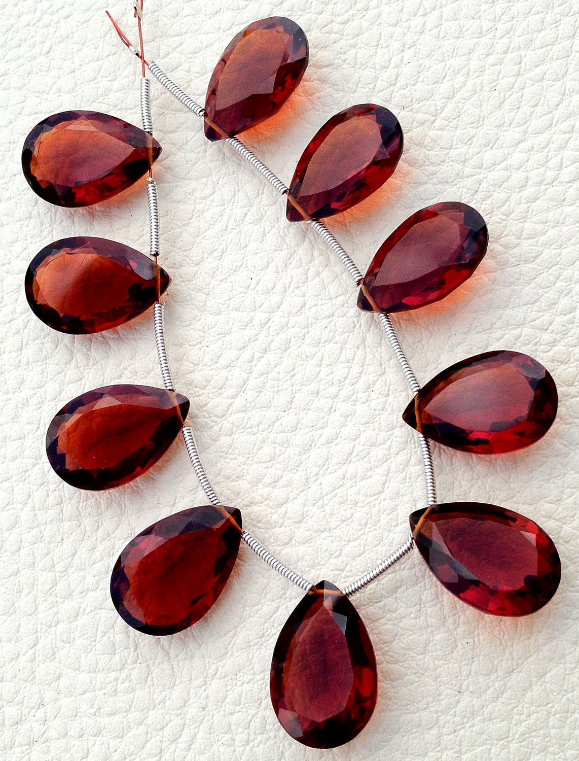 4 Matched Pairs, Superb New HESSONITE Garnet Quartz, New Cut Faceted ...