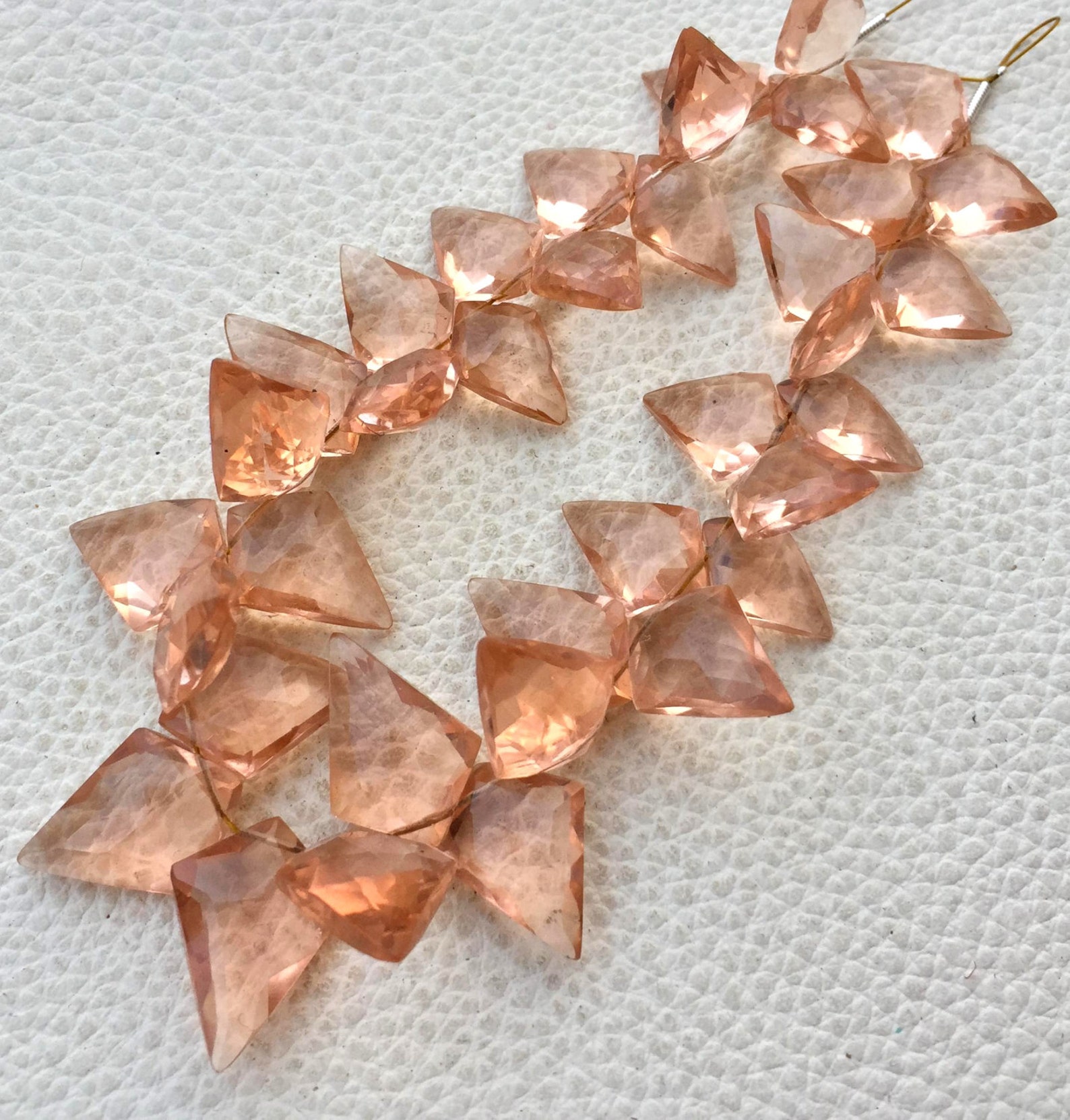 Brand New, 100 Cts, CHAMPAGNE QUARTZ Faceted Fancy Briolettes,13-17mm ...