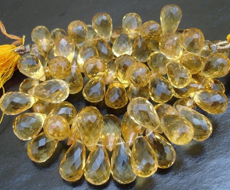 25 Pcs of Gorgeous Natural CITRINE Faceted DROPS Briolettes - Etsy