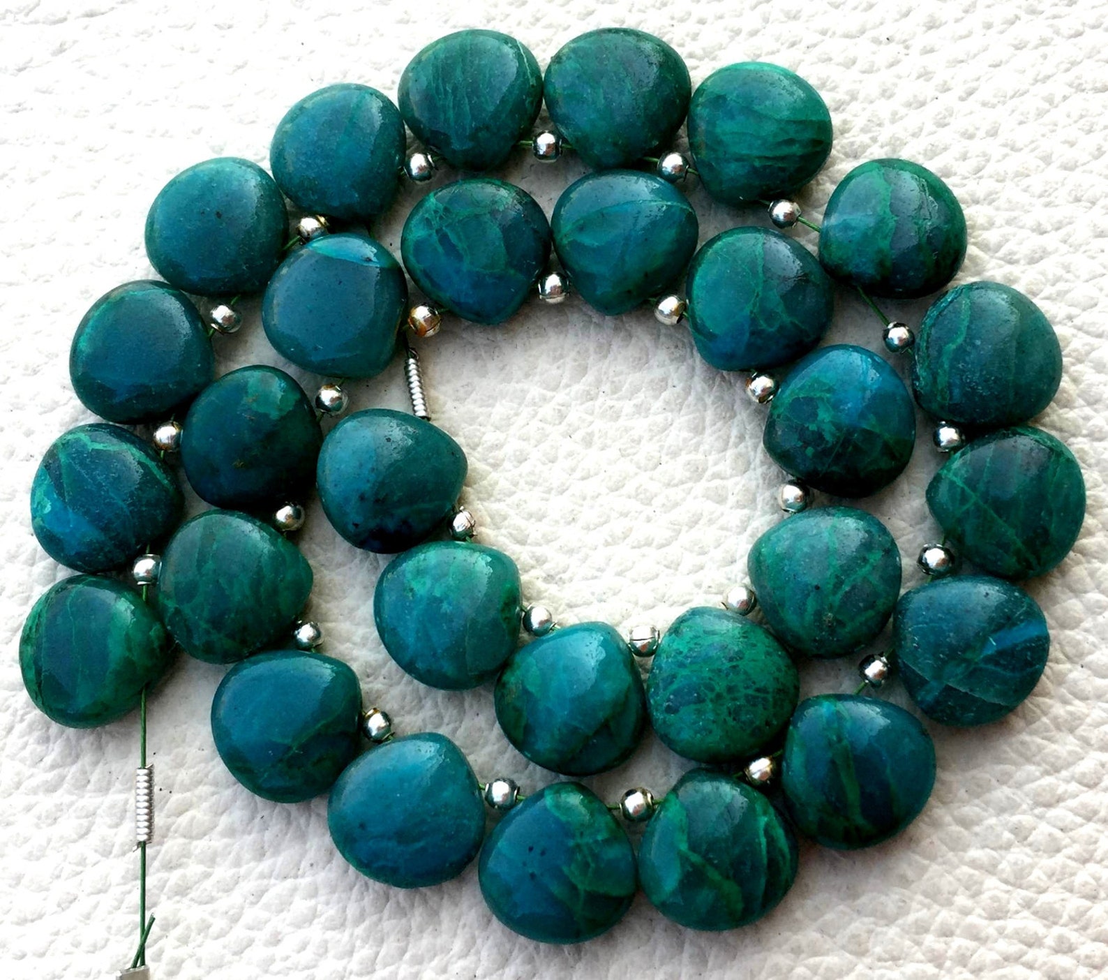 4 Matched Pair NATURAL GREEN CHRYSOCOLLA Smooth Heart Shape - Etsy