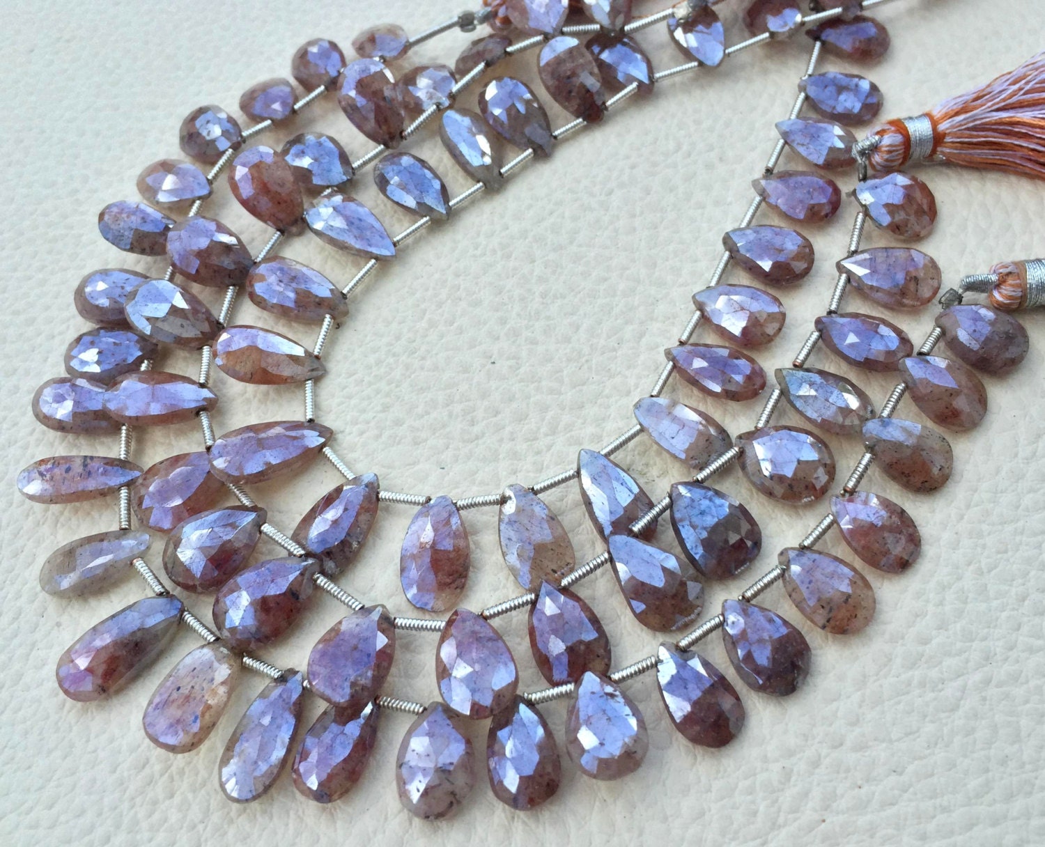 Brand New, Full 8 Inch Strand, Rare Mystic Copper SILVERITE Faceted ...