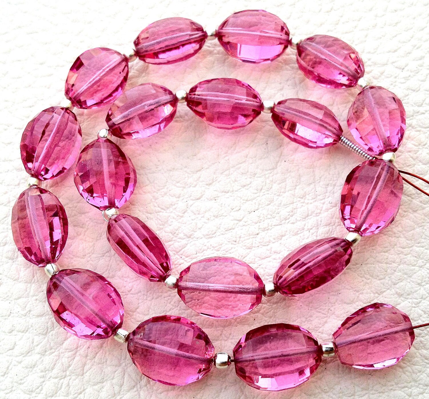 8 Inch Full Strand Amaazing NEW PINK Quartz Faceted Ovals | Etsy