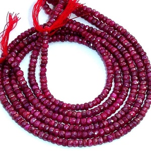 Amazing 1/2 Strand, MYSTIC Red Ruby Micro Faceted Rondells,4mm Size ...