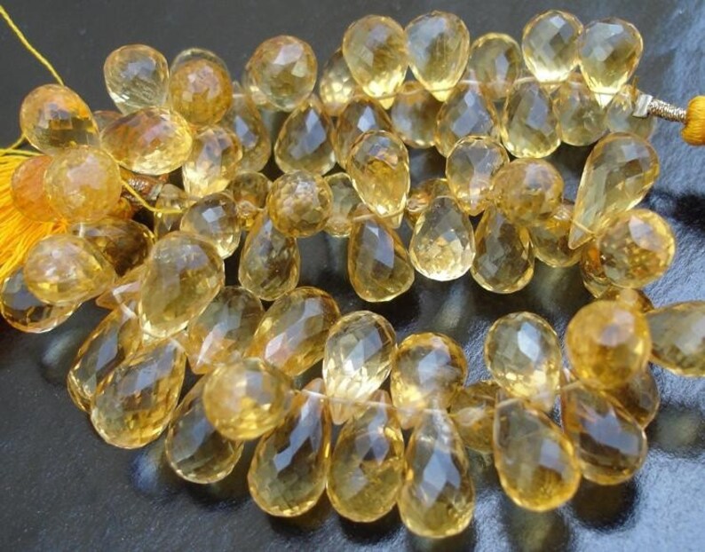 25 Pcs of Gorgeous Natural CITRINE Faceted DROPS Briolettes - Etsy