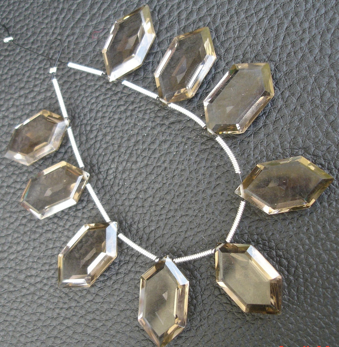 4 Matched Pairs, SMOKY QUARTZ Faceted Fancy Briolettes,superb-22mm Long ...