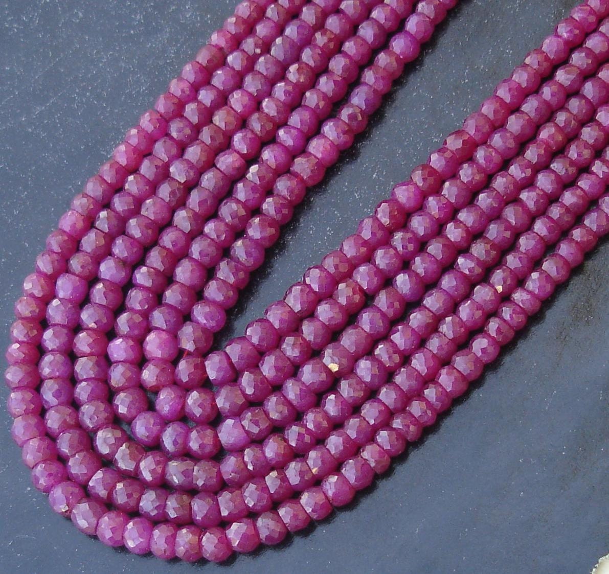 9 Inch Full Strand AAA Quality Unique NATURAL RUBY Faceted - Etsy