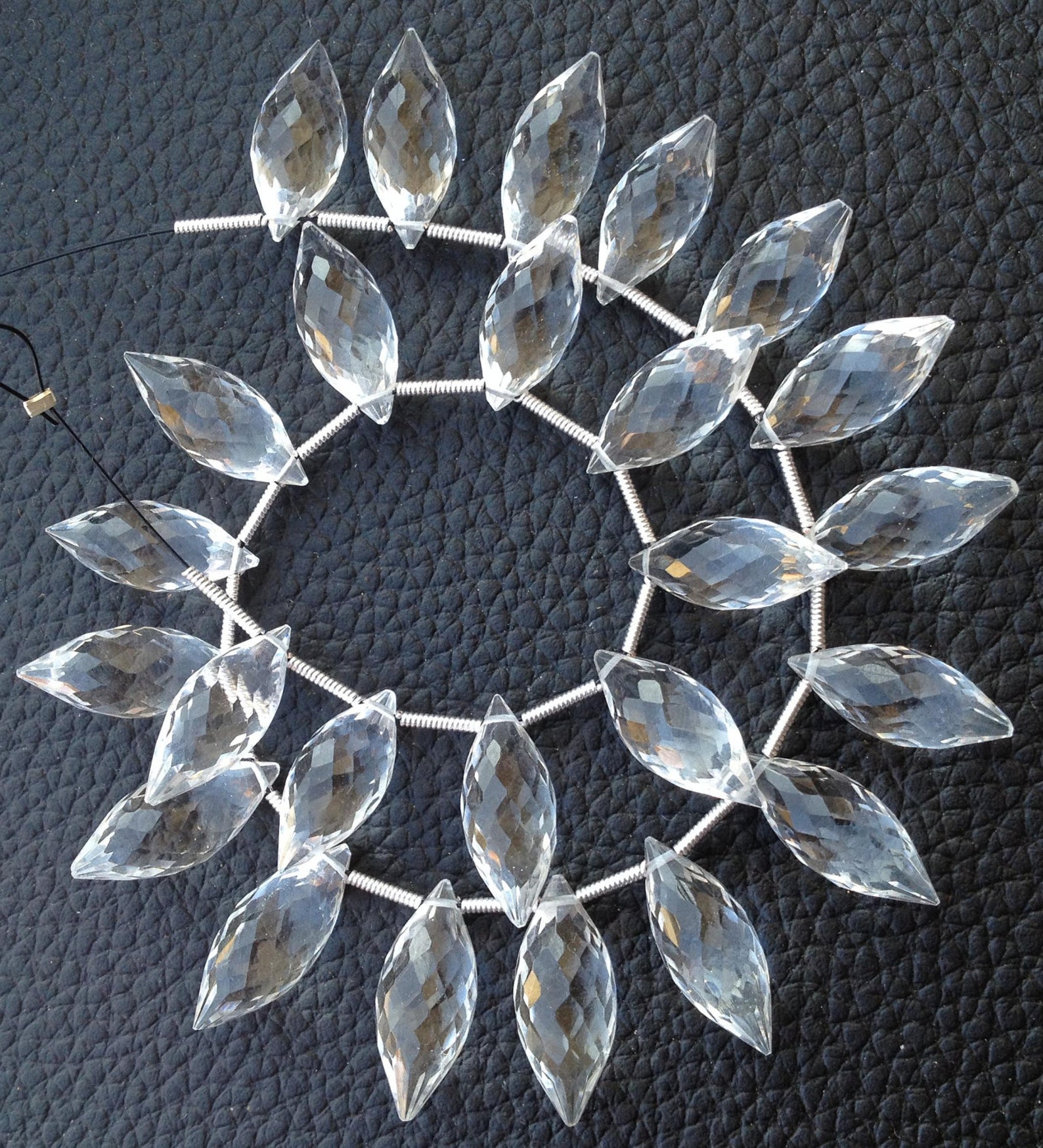 5 MATCHED PAIRS Rock Crystal Quartz Micro Faceted Dew Drops - Etsy