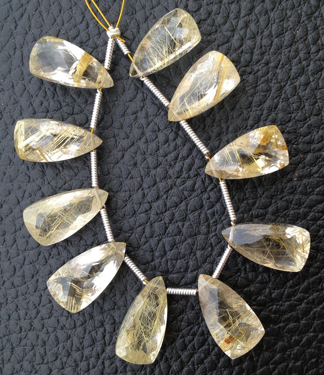 2 Matched Pair GOLDEN RUTILATED Quartz Faceted Pyramid Shape - Etsy