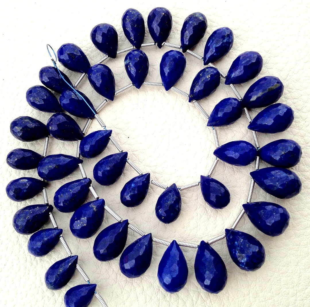 10 Inch Strand, AAA Quality Lapis Lazuli Faceted Drops Briolettes,12 ...