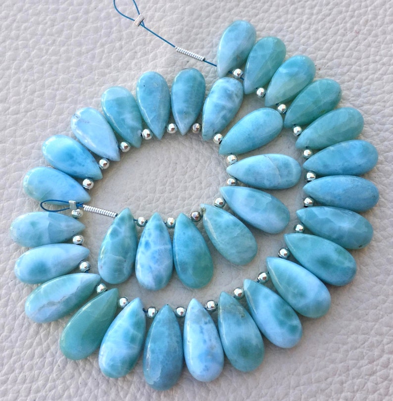 3 Matched Pair RARE NATURAL LARIMAR Smooth Pear Shape | Etsy