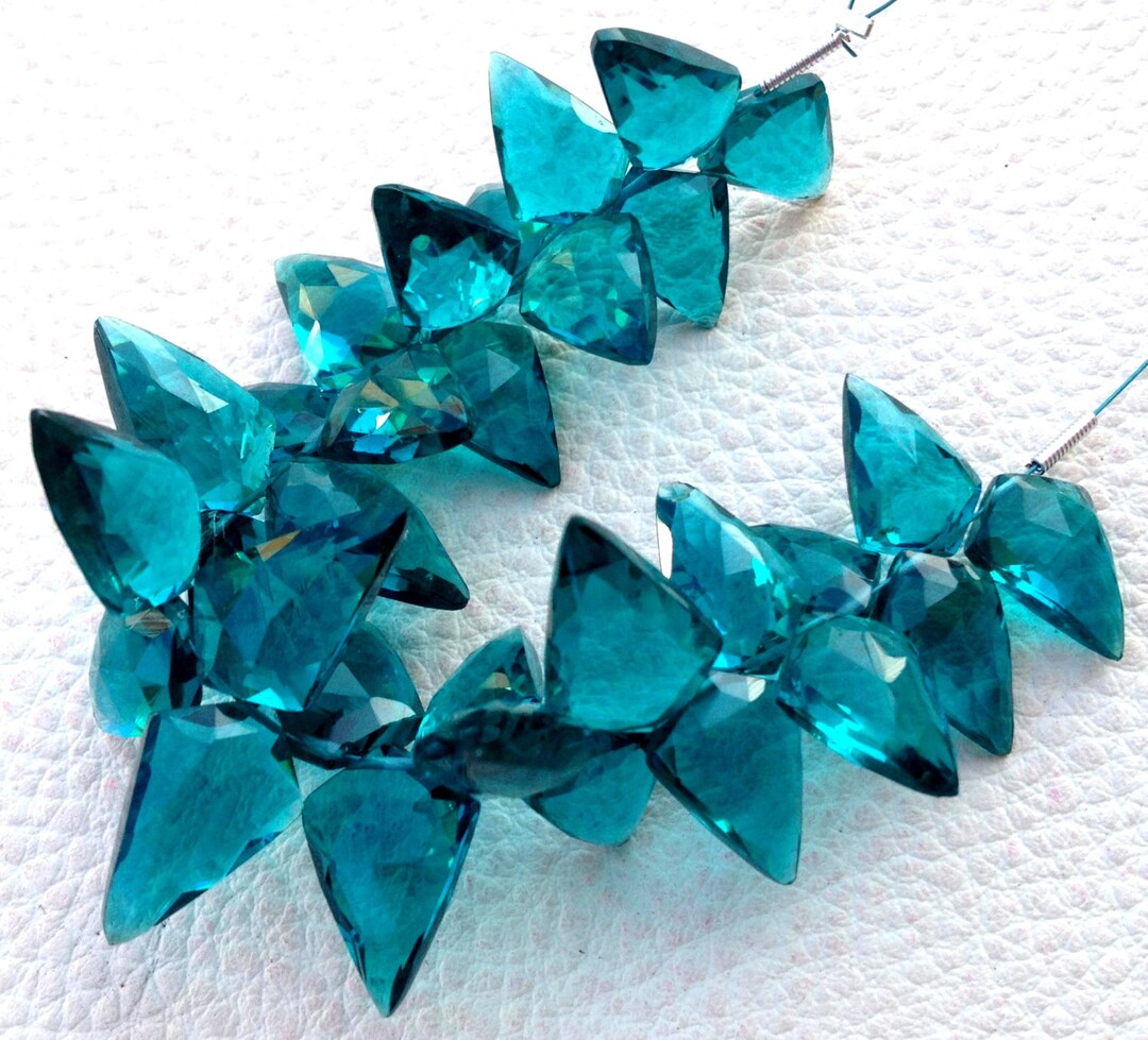 Brand New, 100 Cts, PARAIBA BLUE QUARTZ Faceted Fancy Briolettes,12 ...