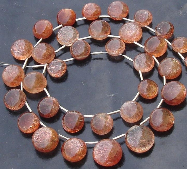 Superb-finest-sunstone Smooth Top Drill Coin Shape Briolettes,10-12mm ...