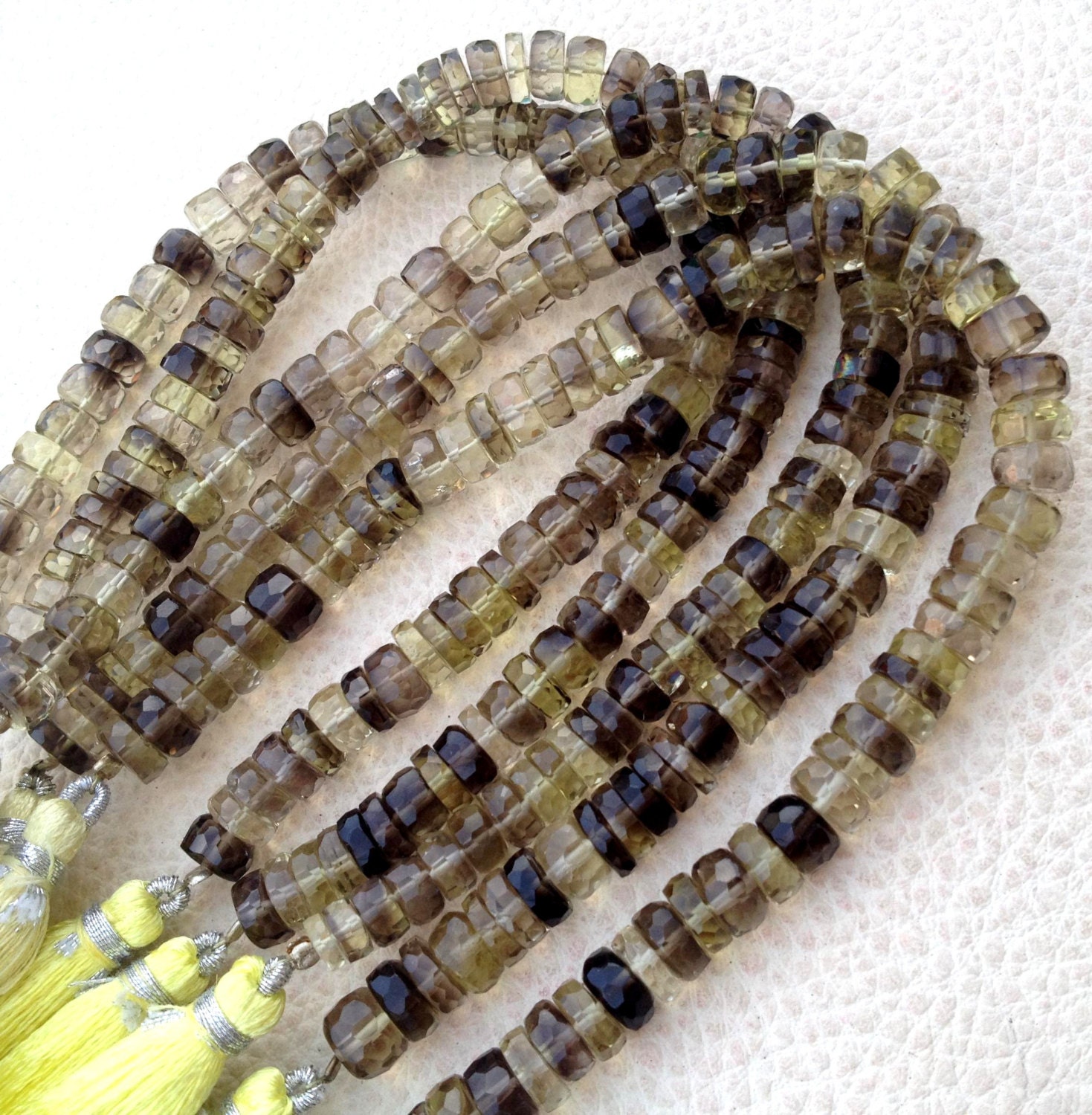 Brand New Full 8 Inch Strand Bio Lemon Quartz Micro Faceted | Etsy