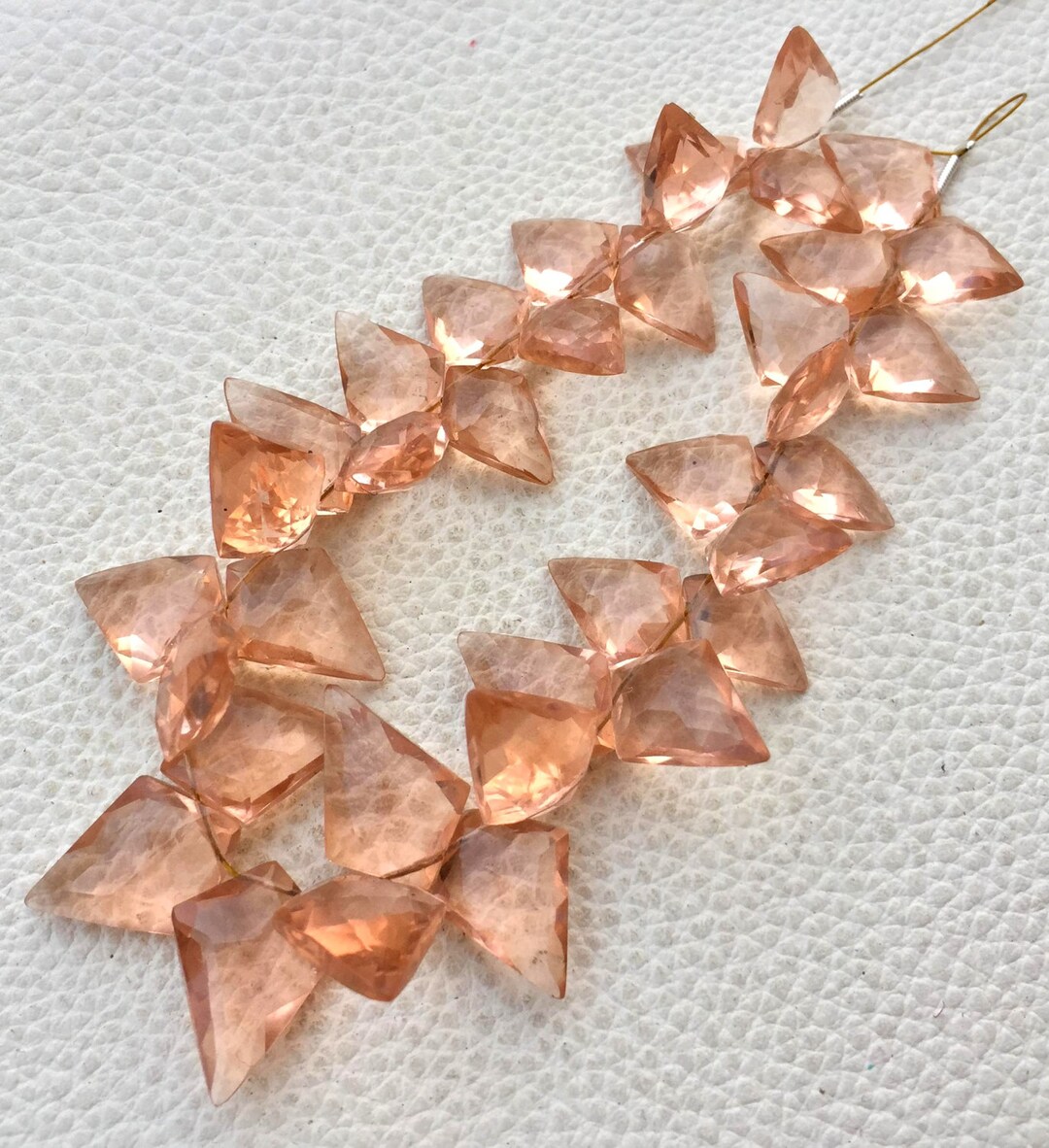 Brand New, 100 Cts, CHAMPAGNE QUARTZ Faceted Fancy Briolettes,13-17mm ...