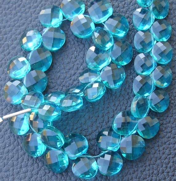 1/2 Strandsuperb Finest PARAIBA BLUE Quartz Faceted Heart | Etsy
