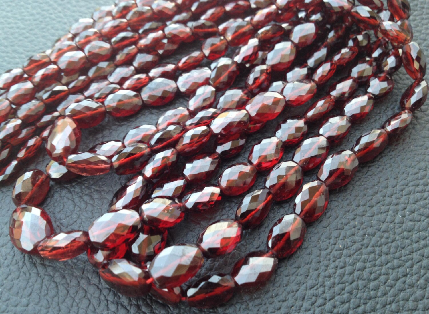 Wow, Full 16 Inch Long Strand, Super Shiny MOZAMBIQUE GARNET Faceted ...