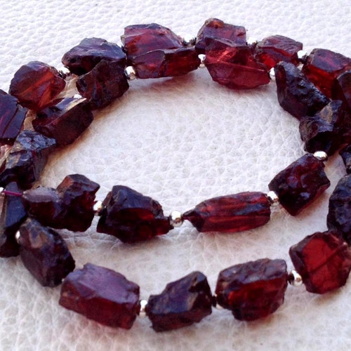 Brand New Amazing GARNET Hammered Rock Nuggets Tip Drilled - Etsy