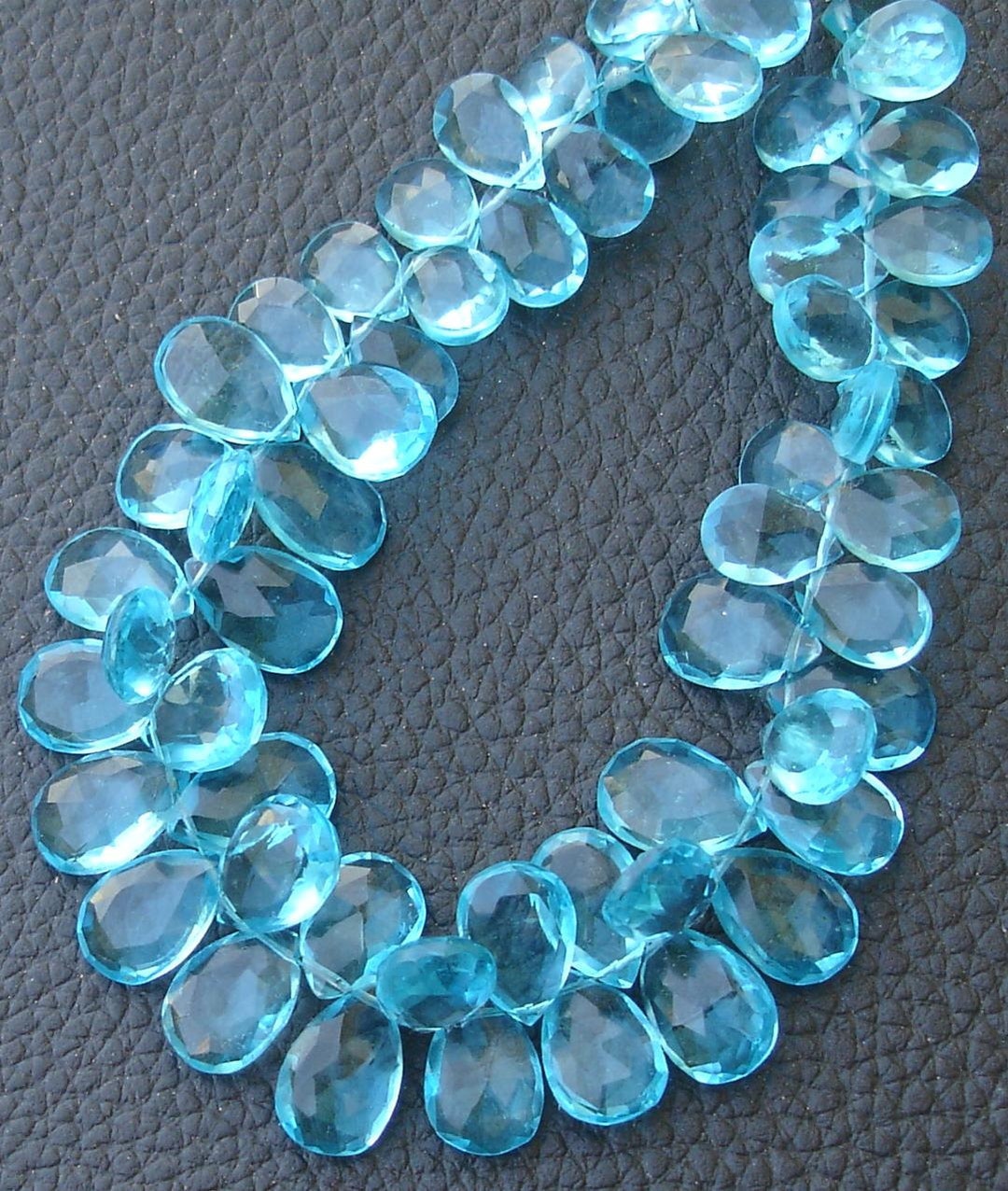 New Arrival, 1/2 Strand, SKY BLUE QUARTZ Quartz Faceted Pear Shape ...