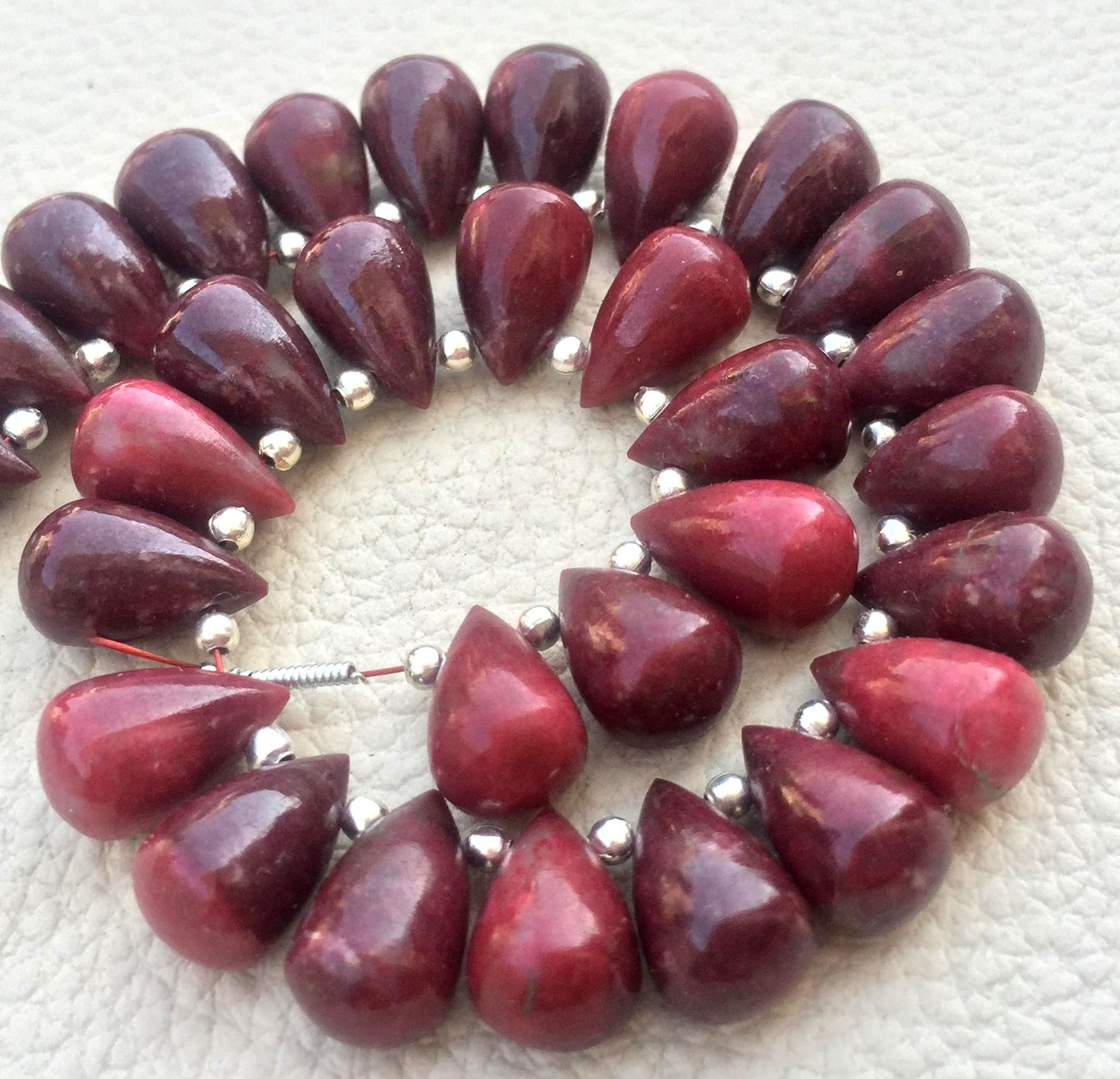 4 Matched Pair, NATURAL THULITE Smooth Drops Shape Briolettes, 12x8mm ...