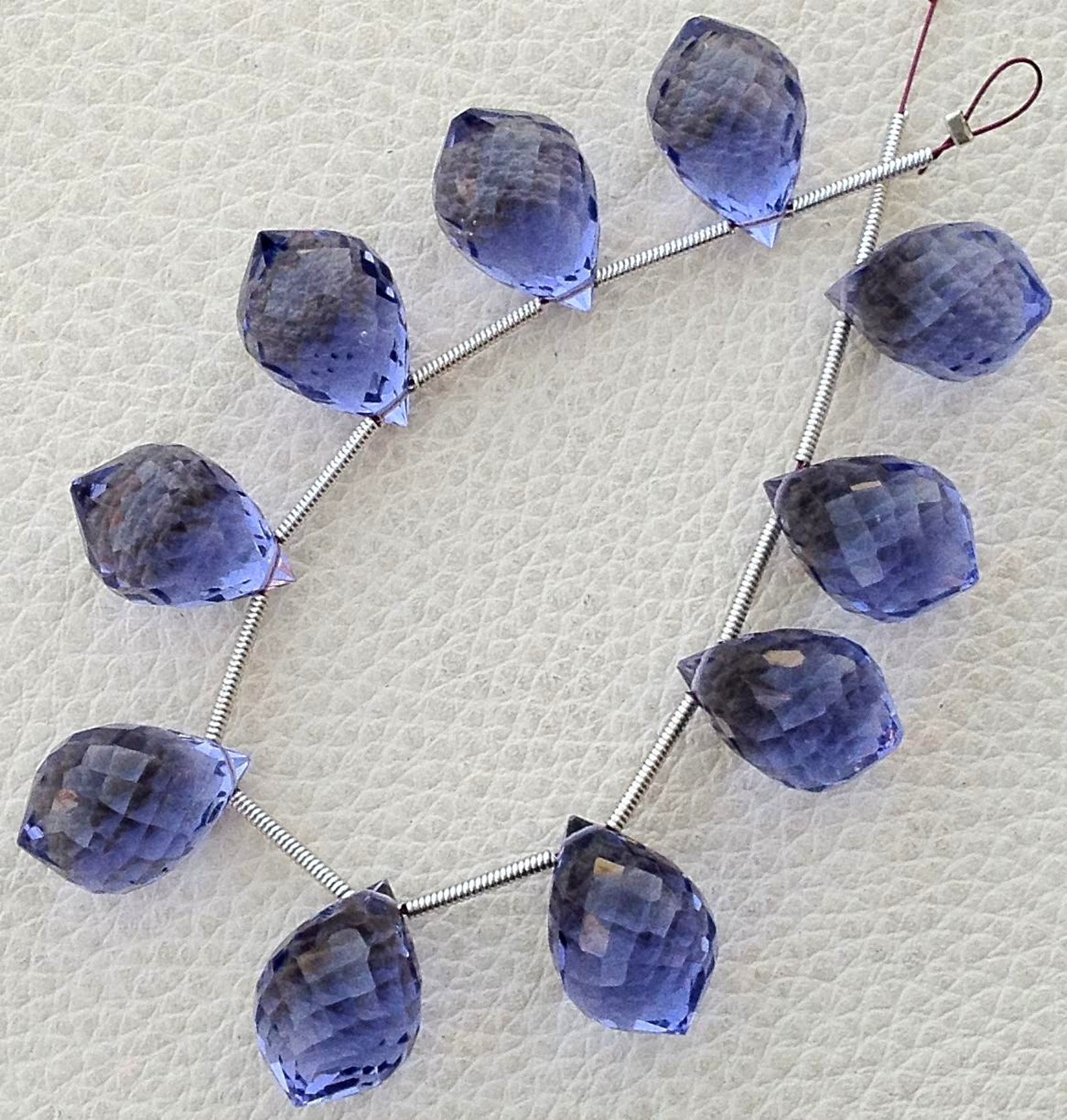 4 Matched Pairs, SUPERB CEYLON Blue Quartz Faceted Chandelier Shape ...